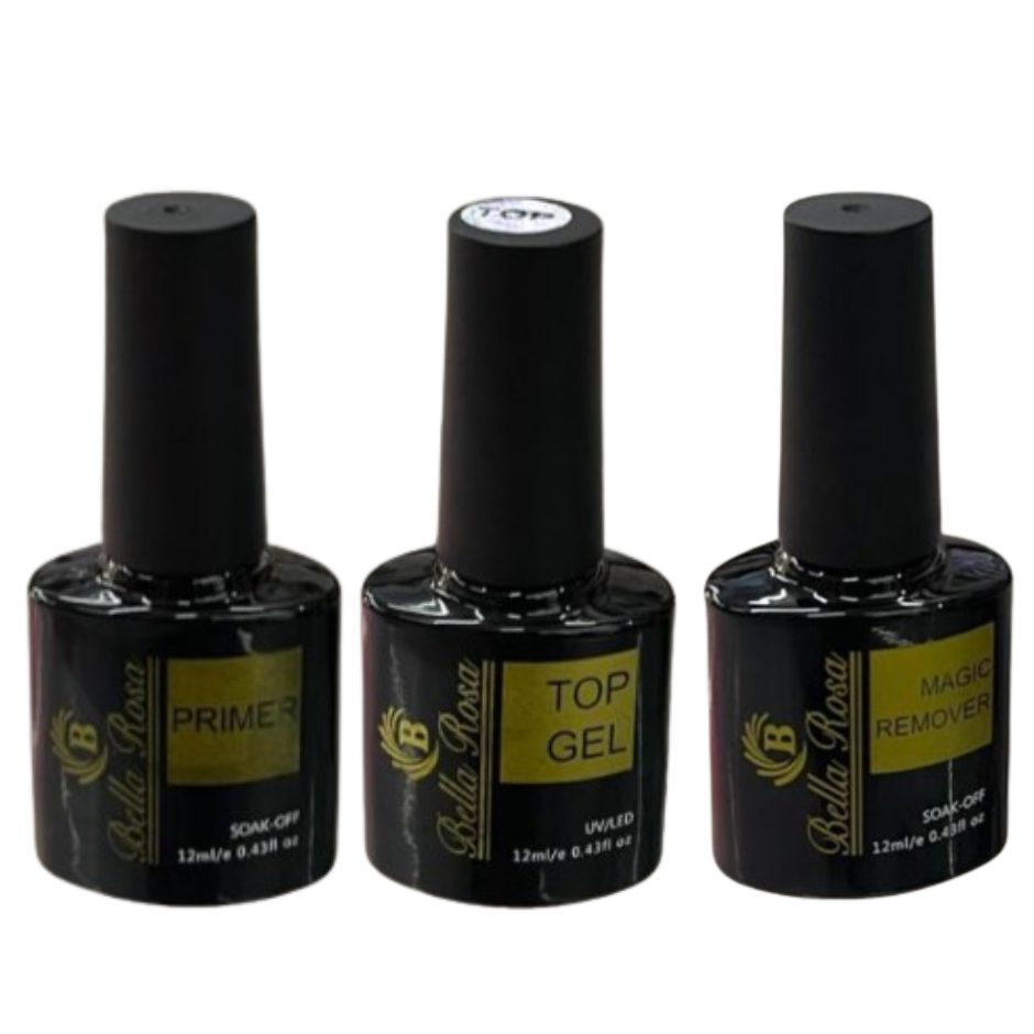 KIT PREPARADORES BELLA ROSA REMOVEDOR MAGIC TOP GEL PRIMER KIT COMPLETO ...