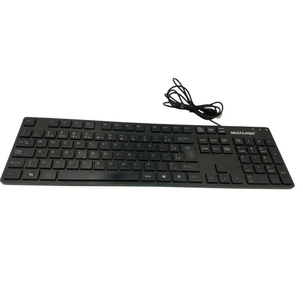 Teclado Multilaser Tc142 Qwerty Pt Brasil Cor Preto USB Usado | Shopee ...