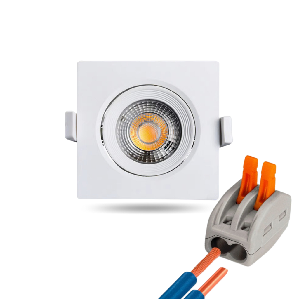 Kit 10 Luminária spot led 7w + 10 Conector Fio 2 Vias 5mm² 250V 32A ...