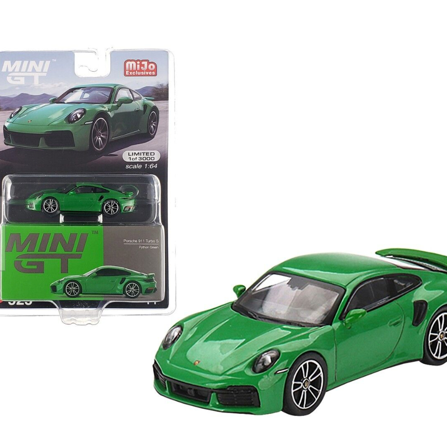 Mini GT 1:64 Porsche 911 Turbo S Python – Green – Mijo Exclusives ...