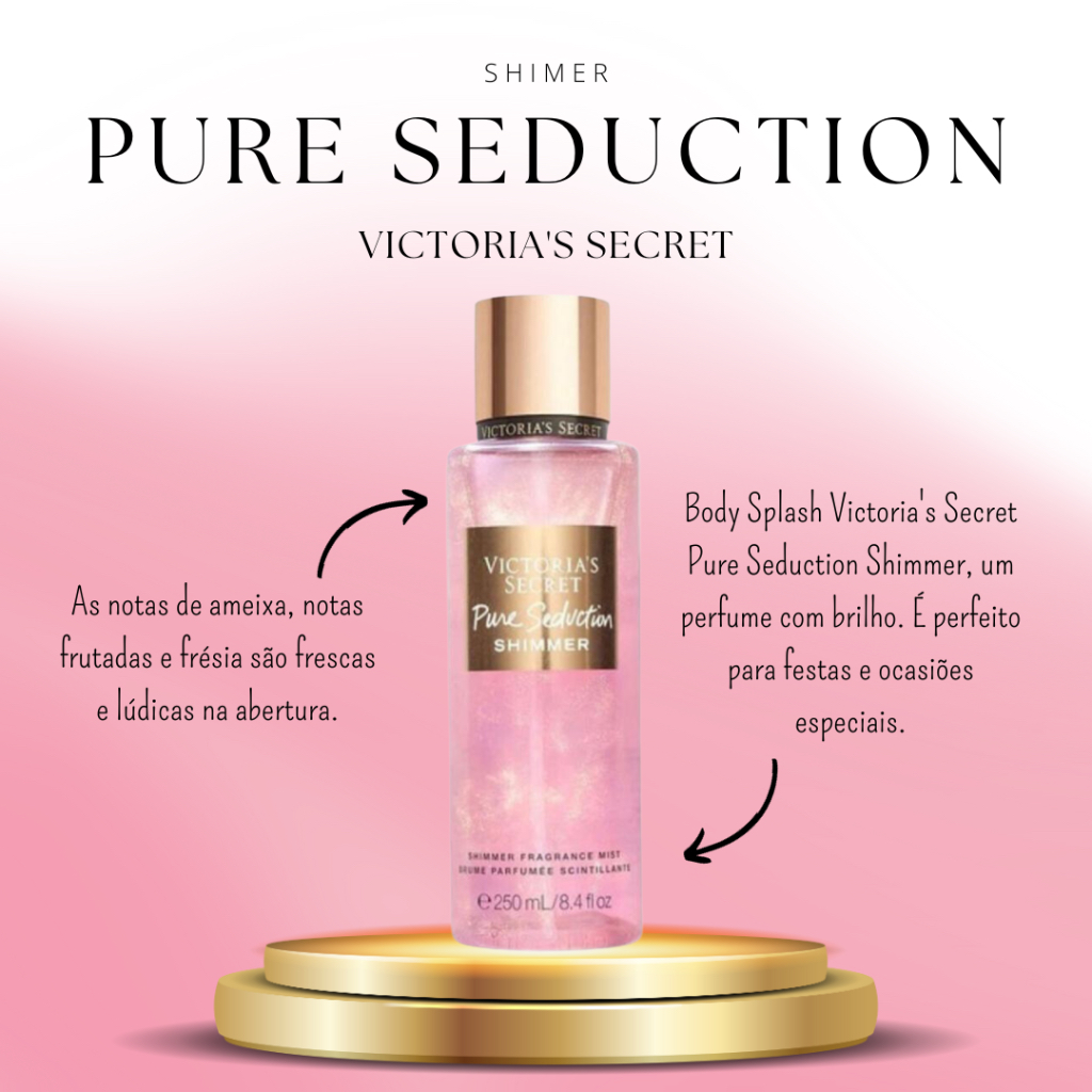 Body Splash Victoria's Secret Pure Seduction Shimmer | Shopee Brasil