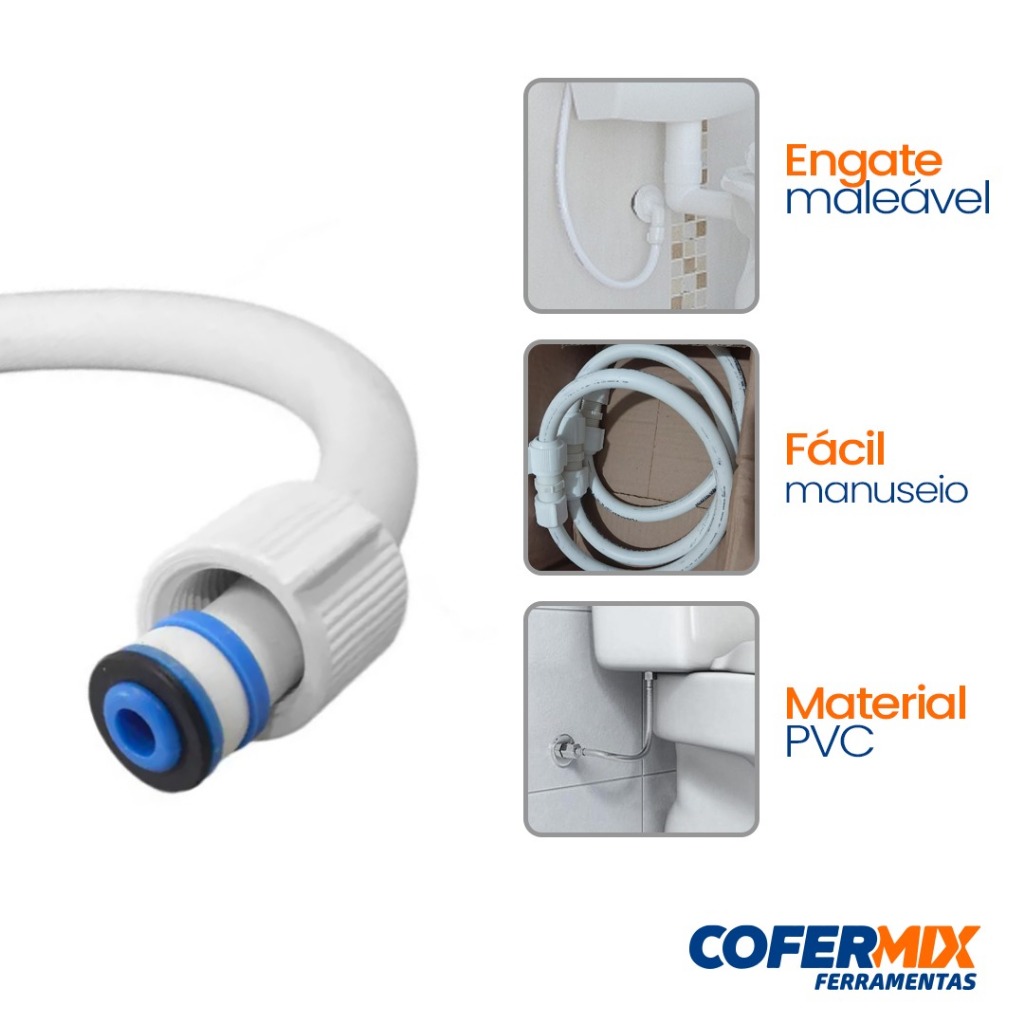 Engate Rabicho Flexível 1/2 PVC Krona - 30/50/60cm | Shopee Brasil