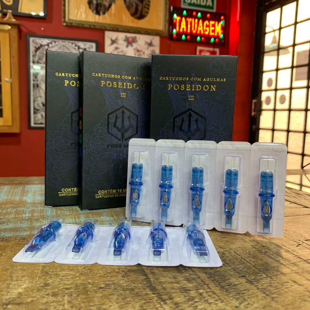 Cartucho Poseidon 7mg agulha 10 Caixa com 10 unidades | Shopee Brasil