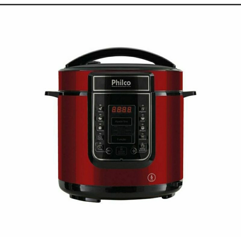 panela de pressão elétrica 6 litros Philco digital inox red | Shopee Brasil