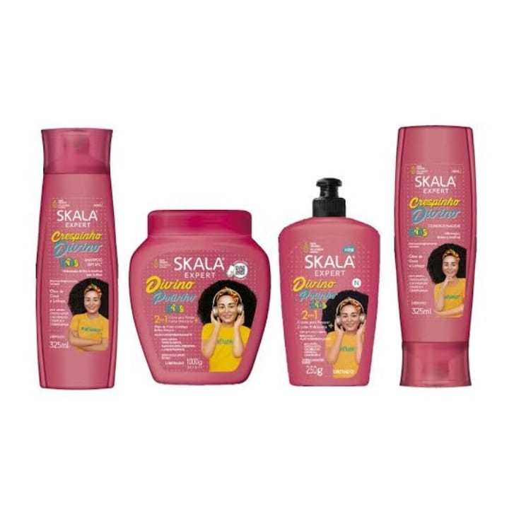 Kit Skala Divino Potinho Potão creme tratamento 1kg + shampoo 325ml e ...