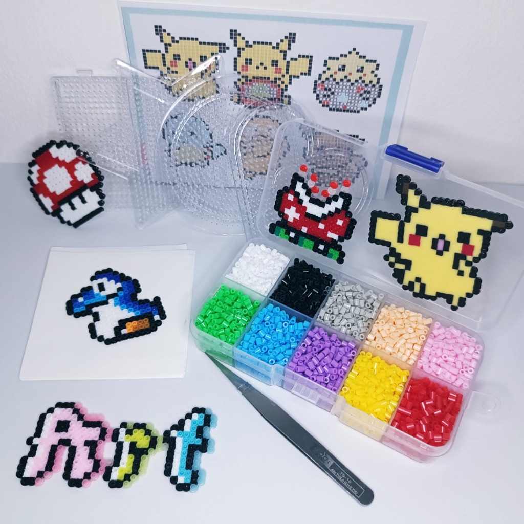 Kit Perler Beads 2,6mm, 5000Peças, 4 Pegboard, Pinça E Papel Para ...