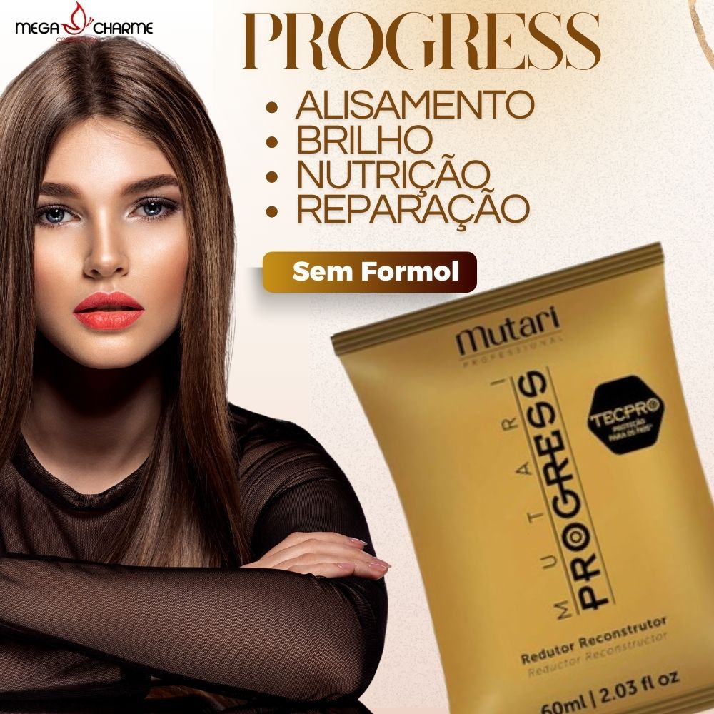 Mutari Progress Progressiva Sem Formol Sachê 60gr - Liso Perfeito | Shopee Brasil