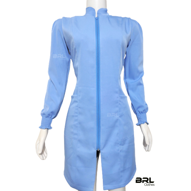JALECO FEMININO AZUL CLARO - JALECO GABARDINE | Shopee Brasil