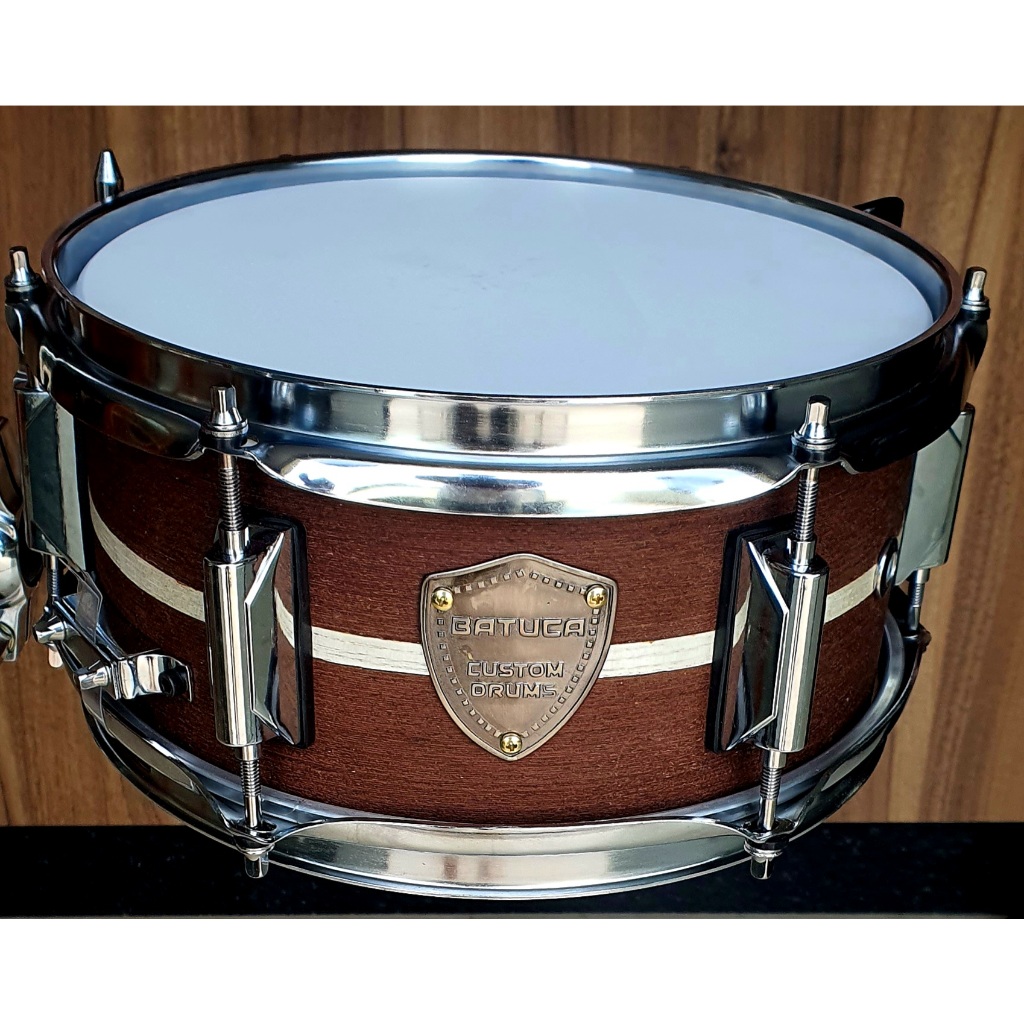 Caixa de Bateria Custom 10x5,5 Batuca Acabamento linho natural com ...