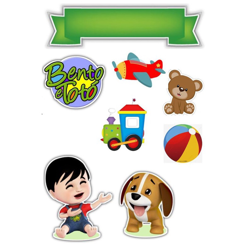 Topo de bolo BENTO E TOTÓ / PATINHO COLORIDO personalizado pronto para uso | Shopee Brasil