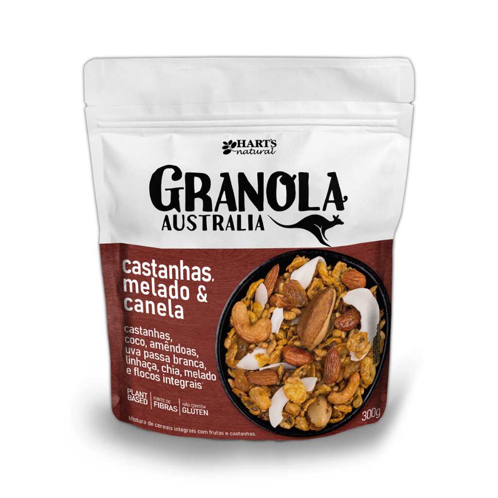 Granola Australia Castanhas Melado & Canela Harts Natural | Shopee Brasil