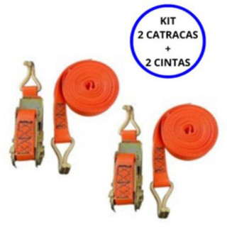 Kit 2 Cinta Para Amarrar Prender Carga Com Catraca 4,5m x 2,5cm ...