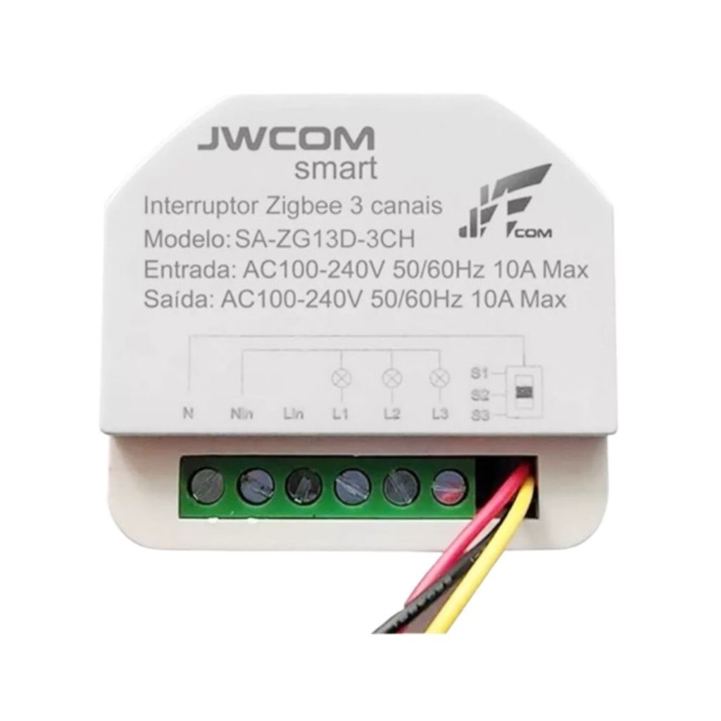 Mini Módulo de Automação Interruptor 3 Canais Inteligente Zigbee Alexa ...