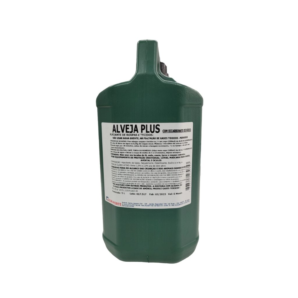 Alvejante com cloro ALVEJA PLUS COM CLORO QUIMINORTE 5 LITROS ENVIO ...