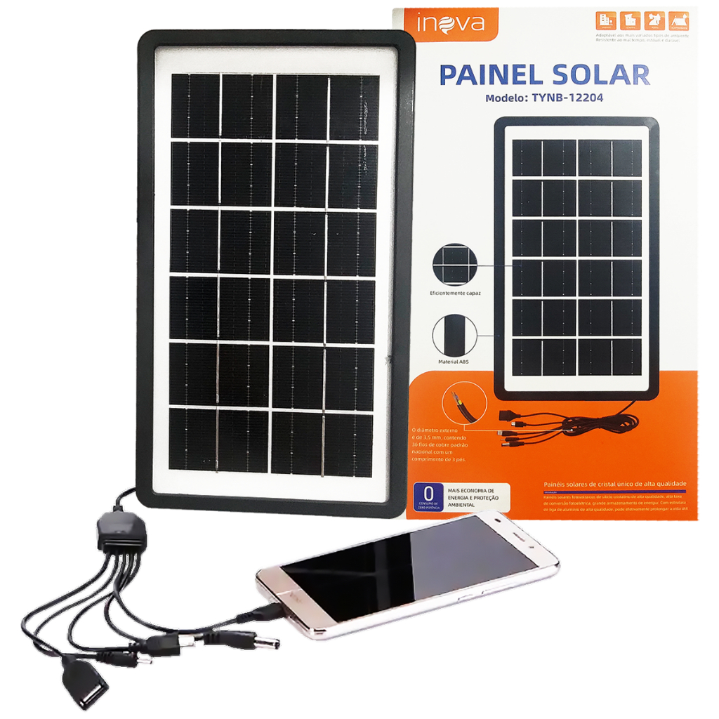 Painel Solar Placa Carregador Portátil para Celular Tablet Notebook USB 6V 3.5W Ciclismo ...