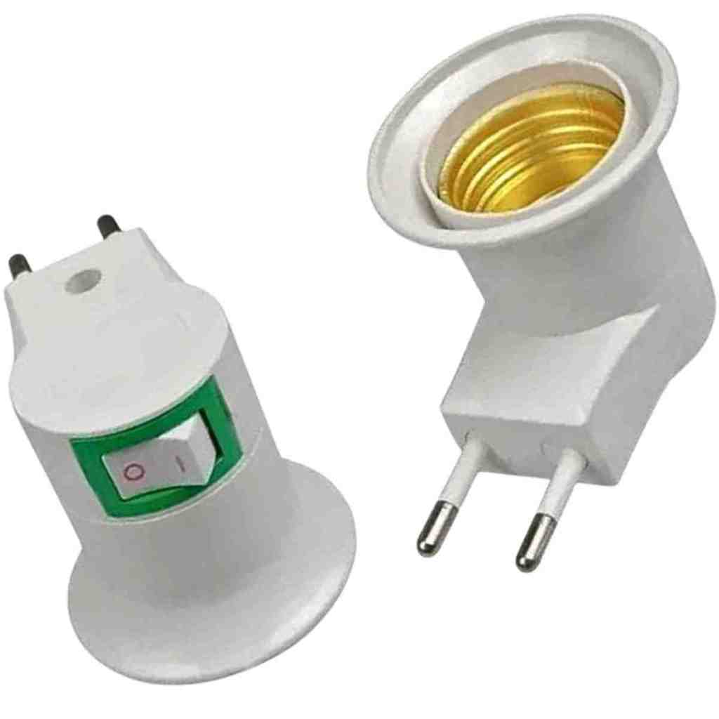 Soquete Pino com interruptor Porta Lâmpada Adaptador E27 Bocal Tomada ...