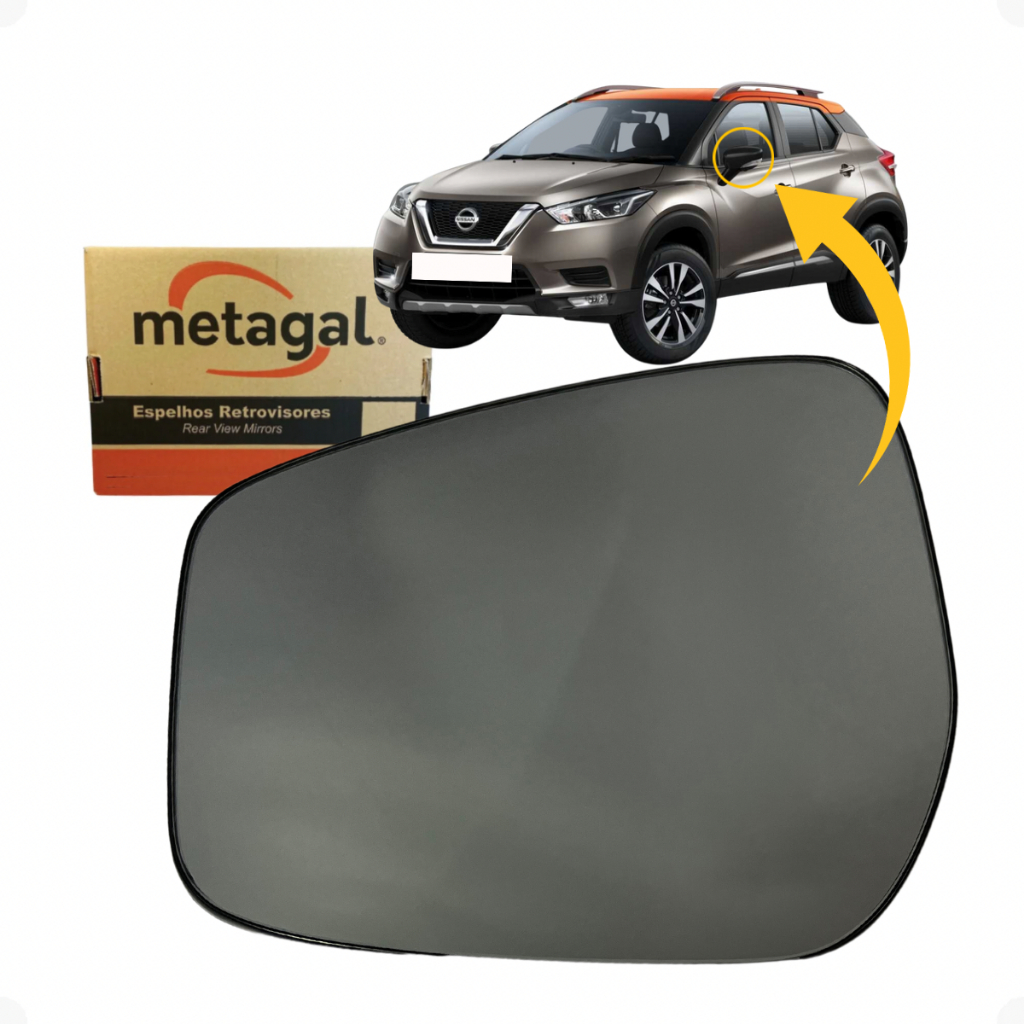 Espelho retrovisor Nissan Kicks lente com base lado Esquerdo 2017 2018 ...