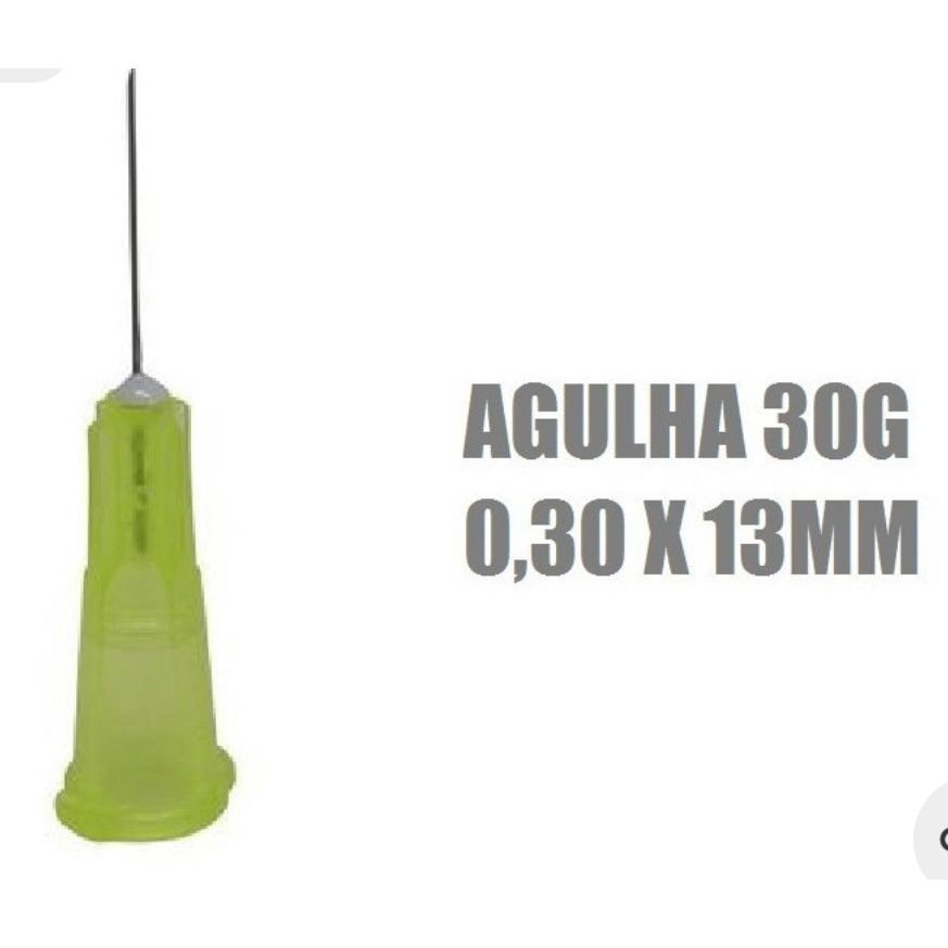 Agulha Hipodermica BD 0,30x13 - 30G 1/2 C/ 50 unidades (Amarela ...