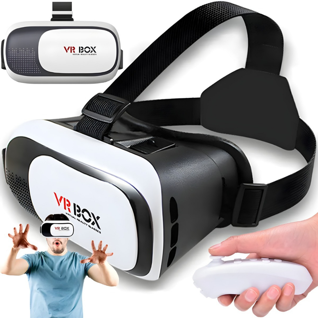 Oculos De Realidade Virtual 3d Vr Box ANDROID IOS PC + Controle Bluetooth | Shopee Brasil