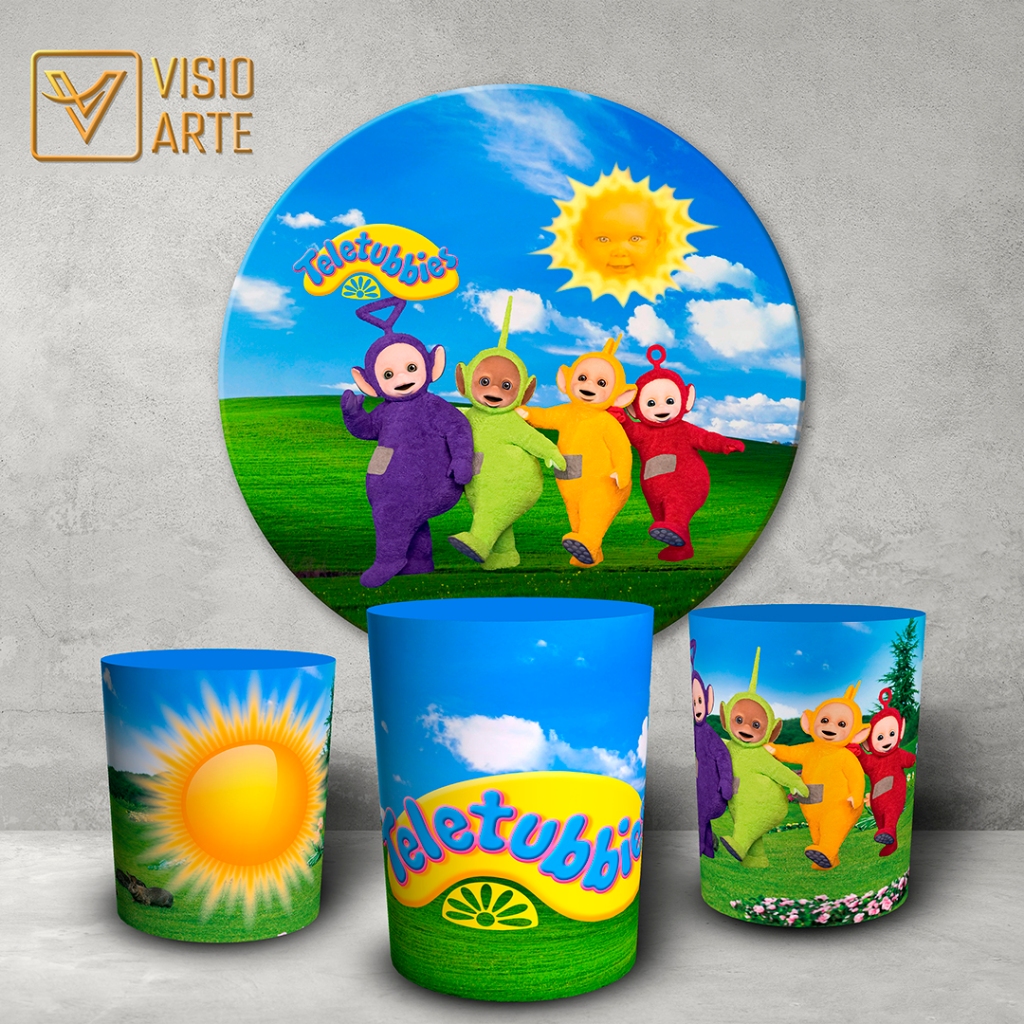 Kit Painel Teletubbies + Trio Capas Cilindros 1,20x1,20 | Shopee Brasil