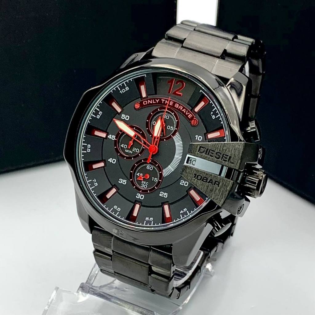 Relogio Diesel 10Bar Preto/Vermelho 100% Funcional a prova dagua ...