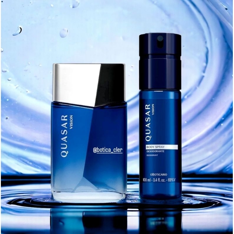 Kit Quasar Vision masculino perfume e Body Splash Boticário | Shopee Brasil