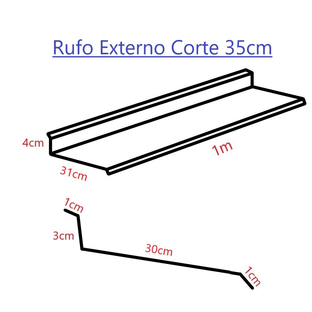 Rufo Externo Galvanizado Corte 35cm para Telhados | Shopee Brasil