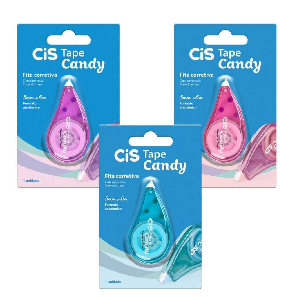 Corretivo em Fita Cis Tape Candy 6 Metros - Tons Pastel | Shopee Brasil