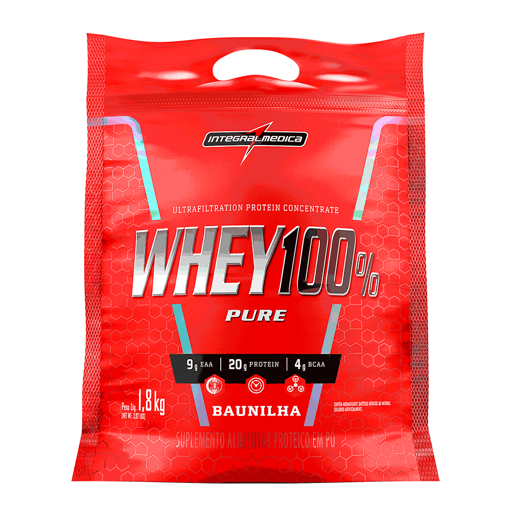 Whey Protein 100% Pure Concentrado 900g Refil - Integralmedica | Shopee Brasil