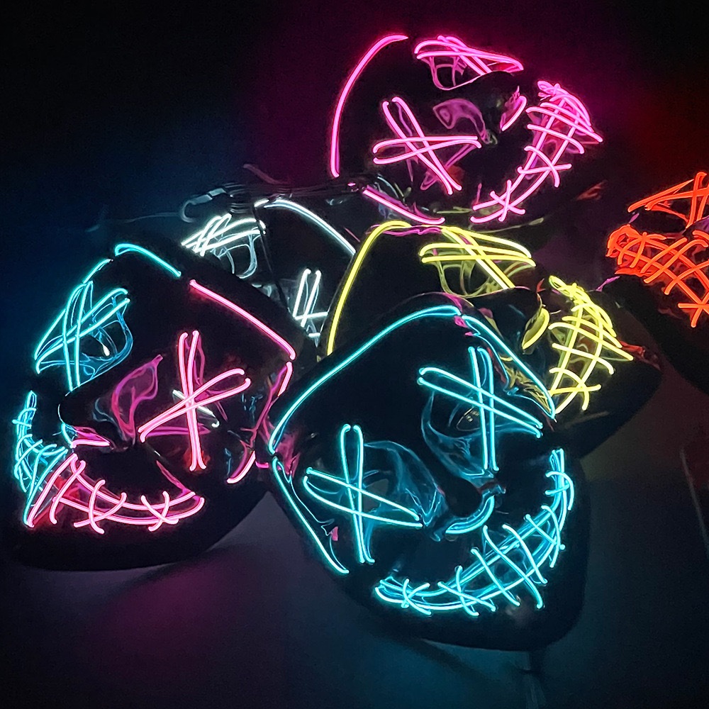 Máscara de LED Neon Para Festa Fantasia ,Carnaval e Helloween ...