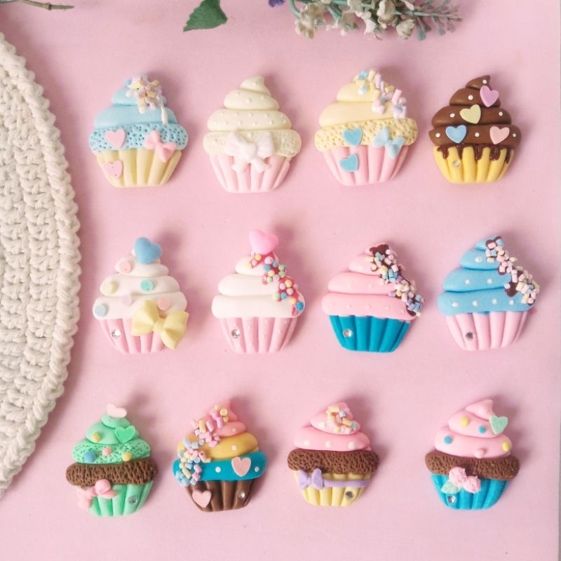 Apliques biscuit CUP CAKES ( kit 12 unidades ) | Shopee Brasil