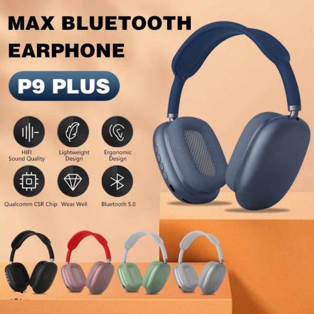 Fones De Ouvido Headset P9 Plus Sem Fio Bluetooth Estéreo Alta