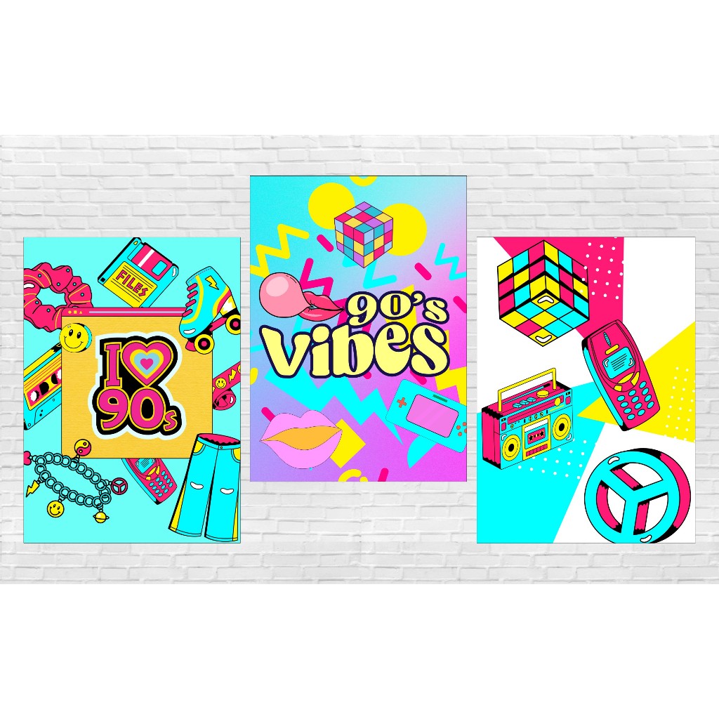 Poster Anos 90/2000 30x40cm - Decoração Festa Aniversário Anos 90 ...