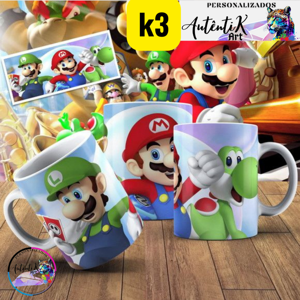 CANECA MARIO BROS PERSONAGENS PERSONALIZADA / CERAMICA | Shopee Brasil