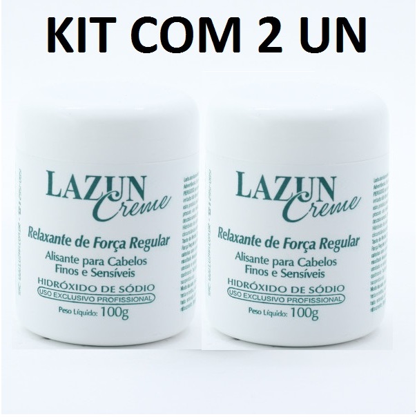 KIT COM 2 Lazun Creme Alisante e Relaxante Regular 100g | Shopee Brasil