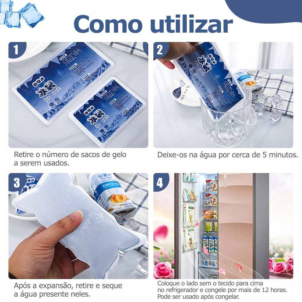 Gelo Artificial Flexível com Gel Adaptável saco térmico, compressa fria ...