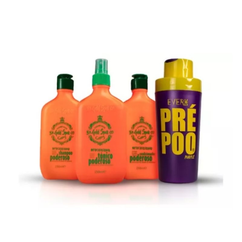 Gold Spell Tonico Poderoso+Shampoo Condicionador+Everk Pre Poo | Shopee ...