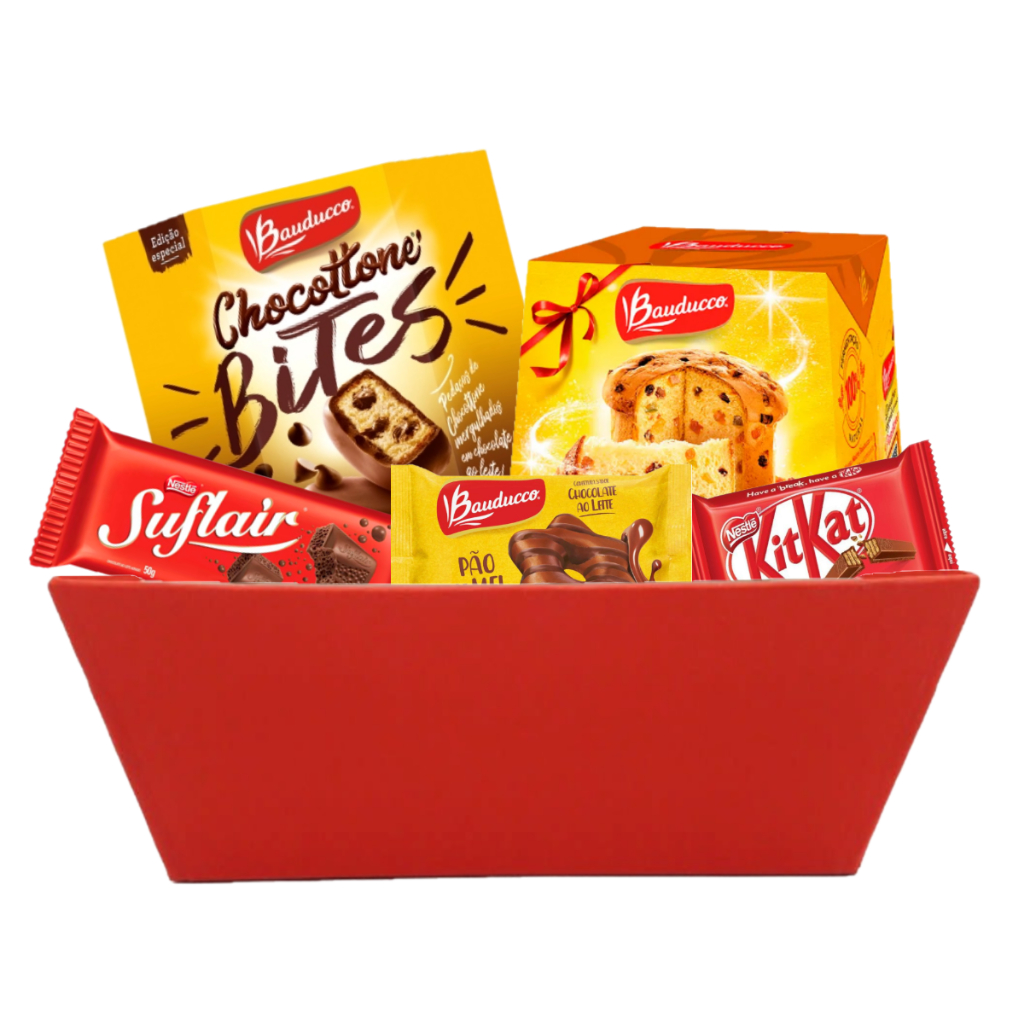 Cesta De Natal Para Presente Para Crianças Funcionários Bauducco