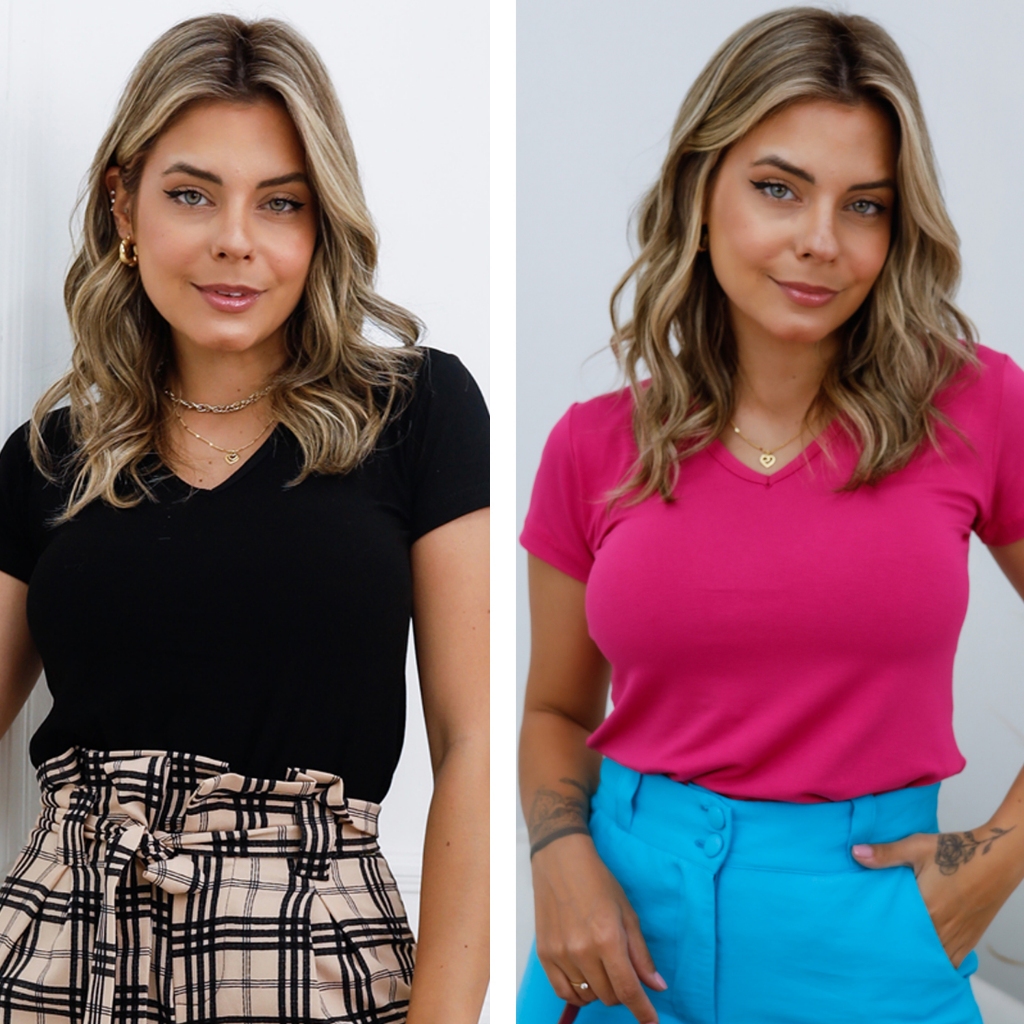kit 2 Blusa Feminina Viscose Decote V Manga Curta | Shopee Brasil kit 2 Blusa Feminina Viscose Decote V Manga Curta | Shopee Brasil