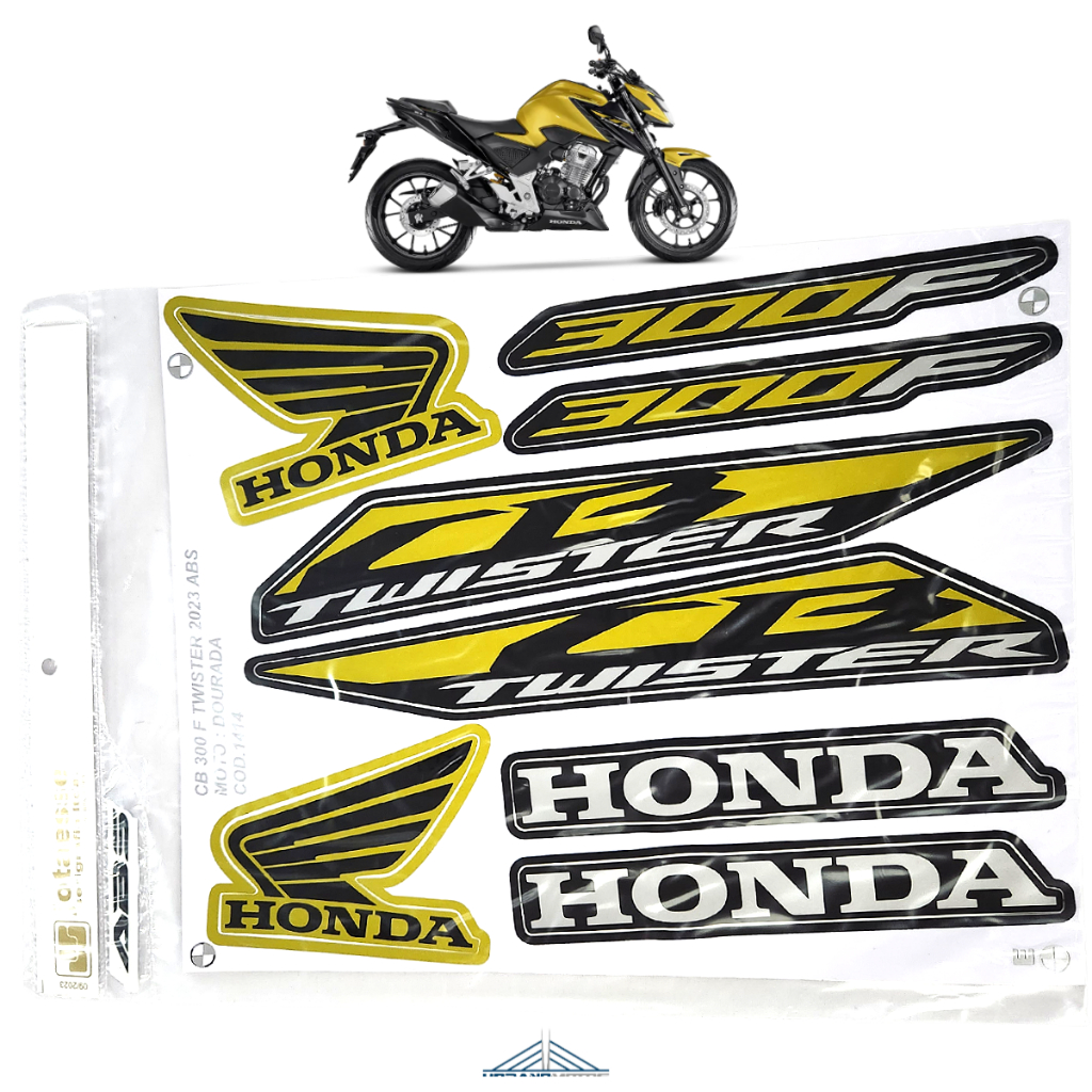 KIT ADESIVOS CB 300F TWISTER ABS DOURADA | Shopee Brasil