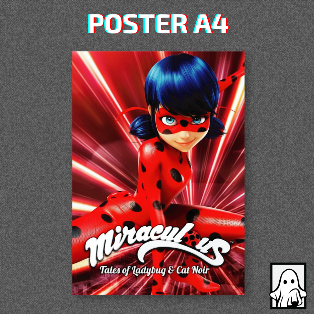 Poster Miraculous: As Aventuras de Ladybug | Tamanho A4 | Shopee Brasil