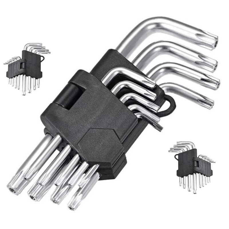 Jogo De Chave Torx Curta 9 Peças Aço Cromo Vanadium T10 A T50 Shopee