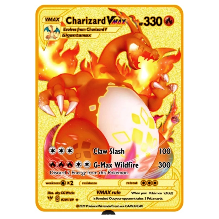 Pokémon Carta Dourada Coleção Especial - CHARIZARD, PIKACHU, ARCEUS e ...