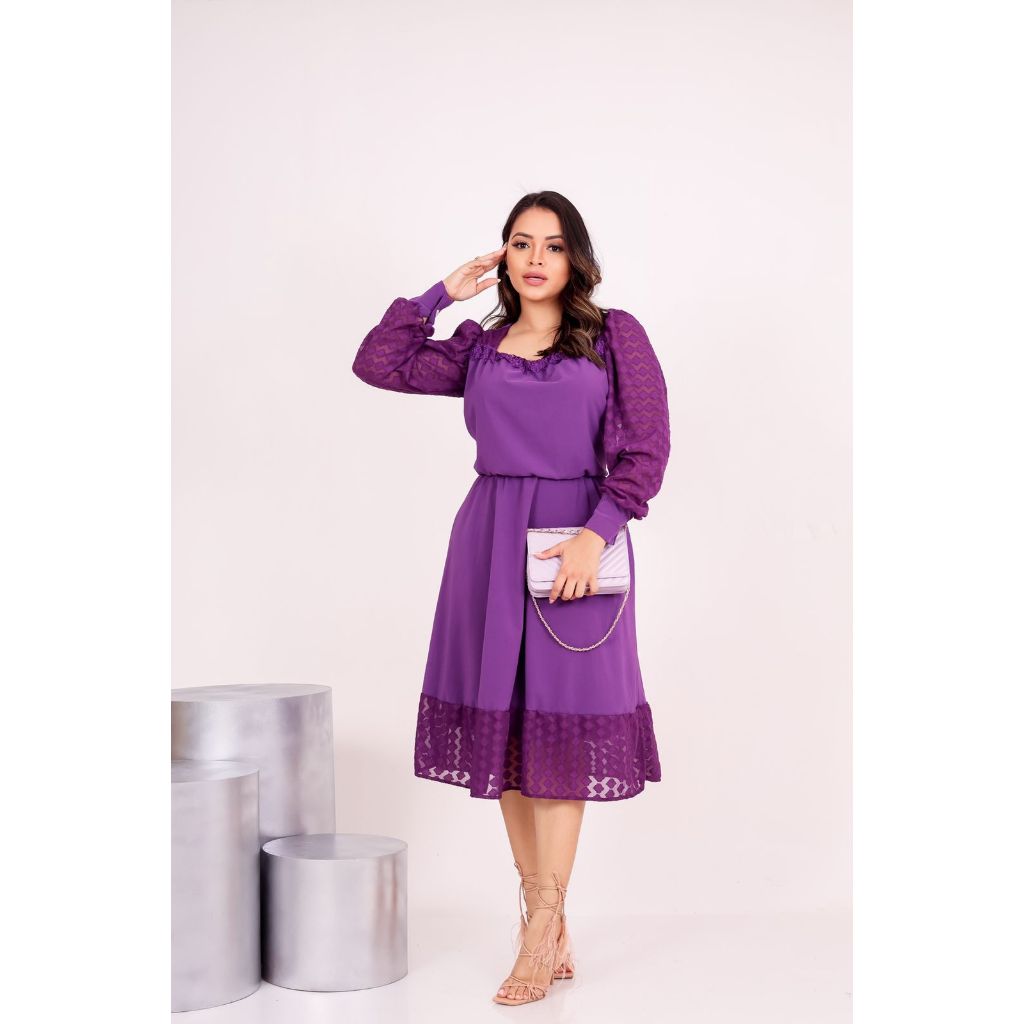 Vestido Rose Preto Roxo Malha Crepe Forrado Madrinha Casamento Civil ...