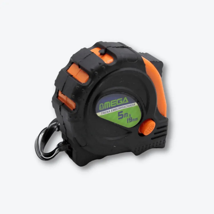 Trena 5 Metros x 19mm Emborrachada Profissional Com Imã, Trava e Freio ...