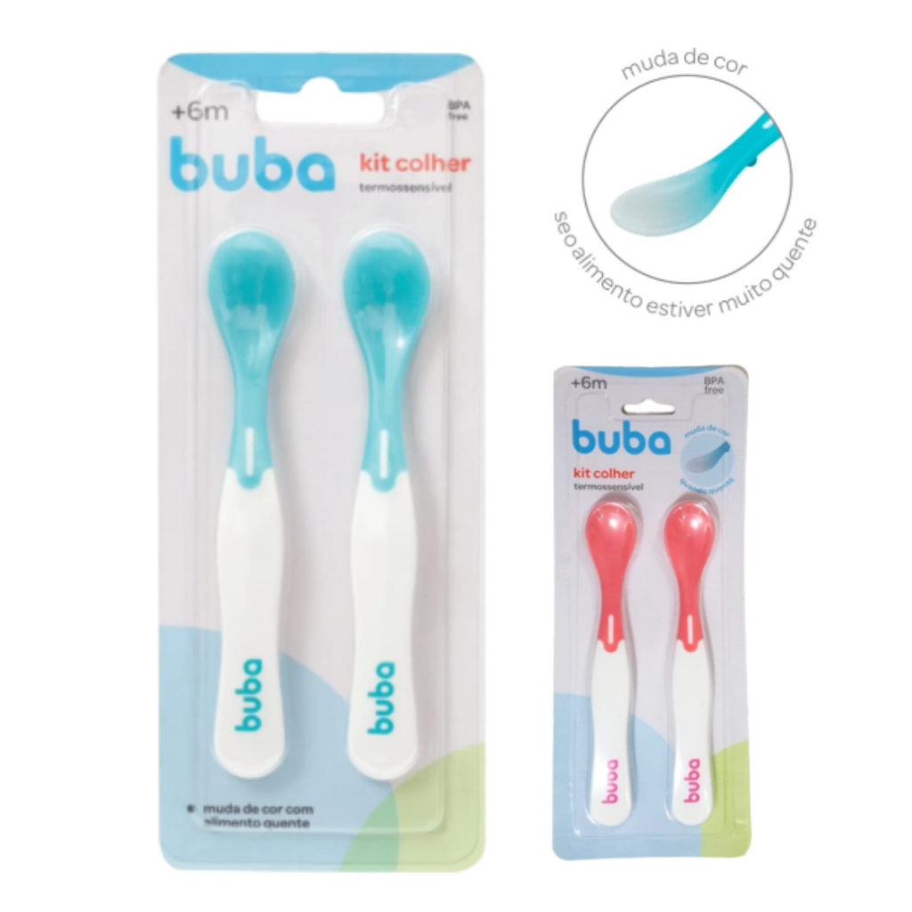 Kit 2 Colheres Infantil Termossensíveis Buba - Colher para Bebê ...