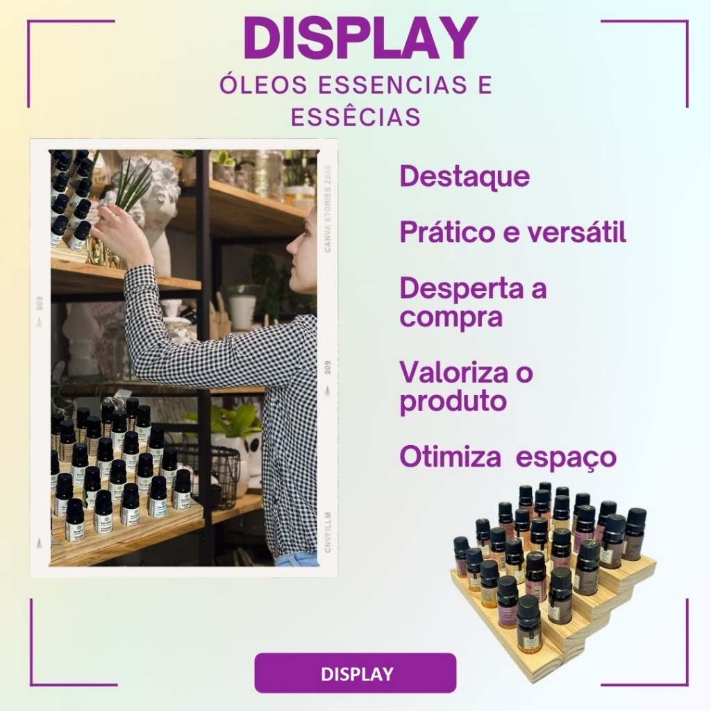 Expositor Display de madeira para óleos essenciais e essências | Shopee Brasil