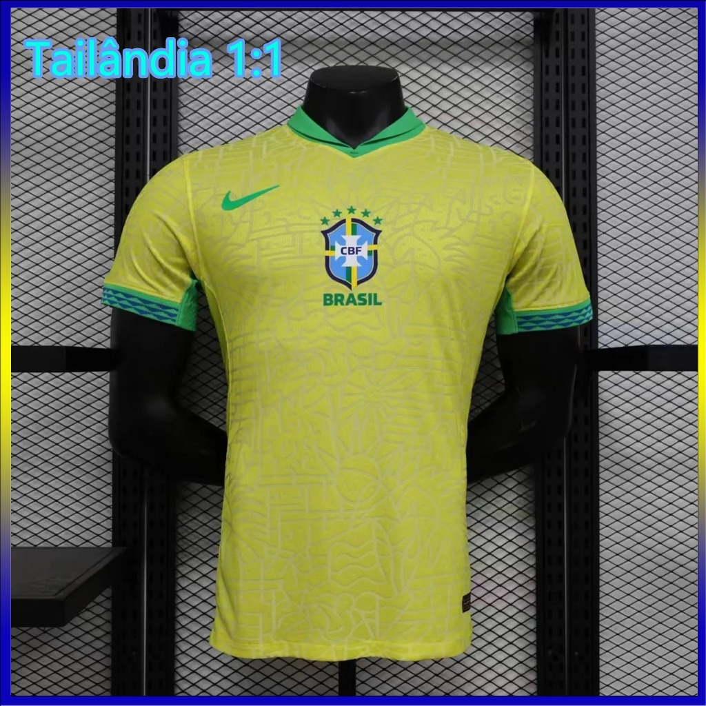 2023 2024 Camisa De Futebol Players Brazil Home Thai Vers o 1 1