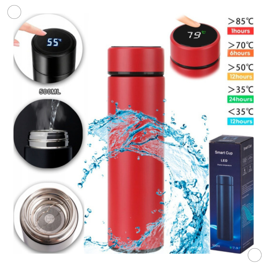 Garrafa Copo Termica inteligente com Display Temperatura Digital 480ML quente e fria | Shopee Brasil