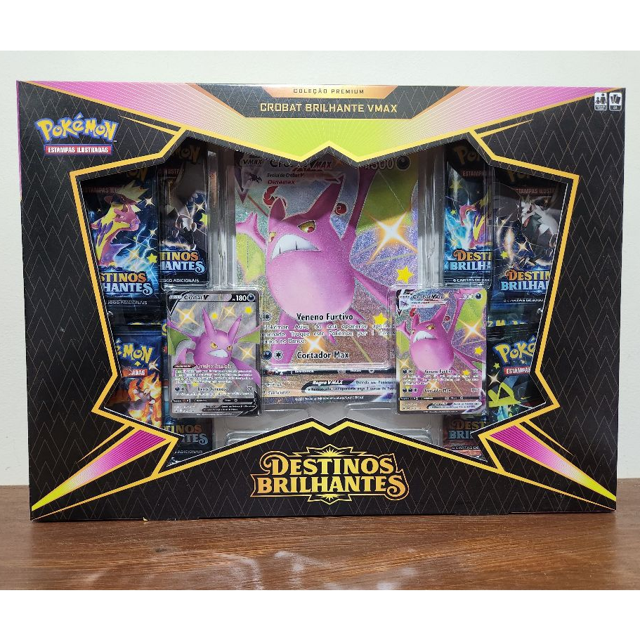 Box Pokemon Destinos Brilhantes Crobat VMAX | Shopee Brasil